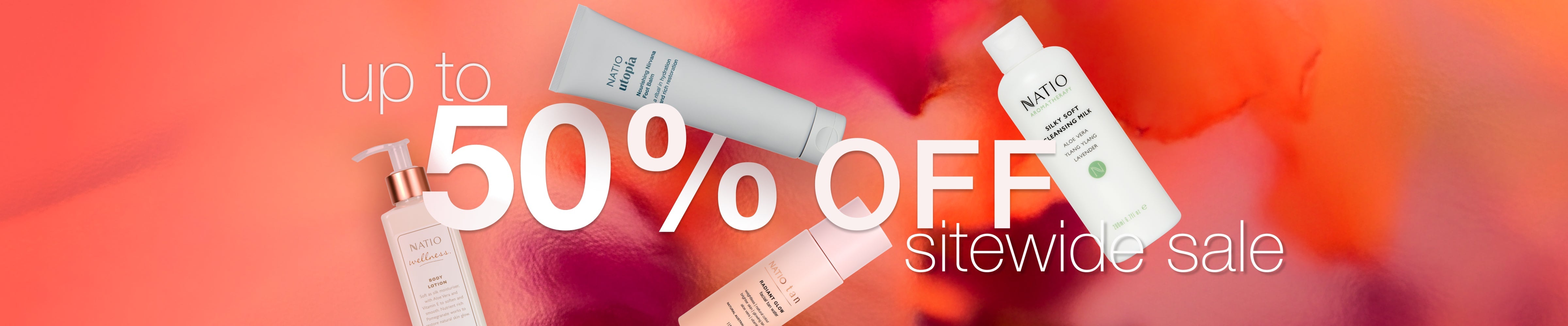 up to 50% off sitewide sale